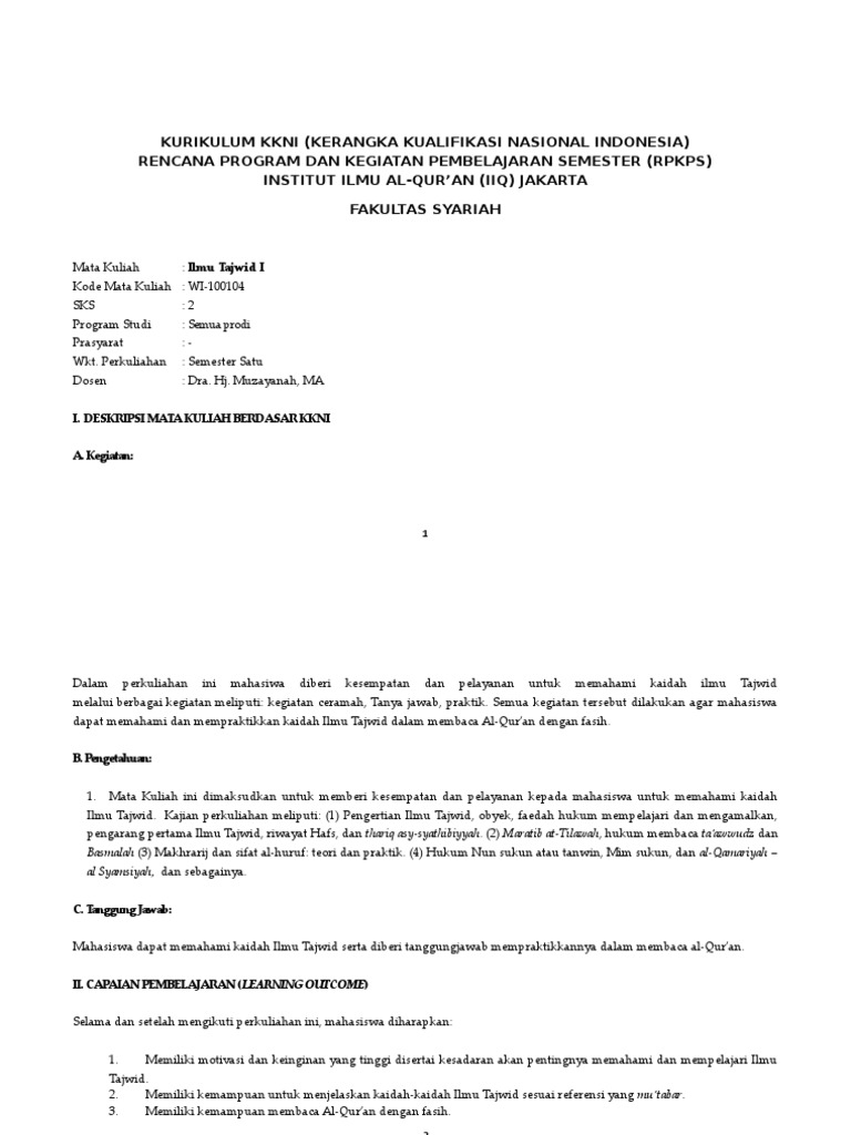 04 Silbus Ilmu Tajwid I | PDF