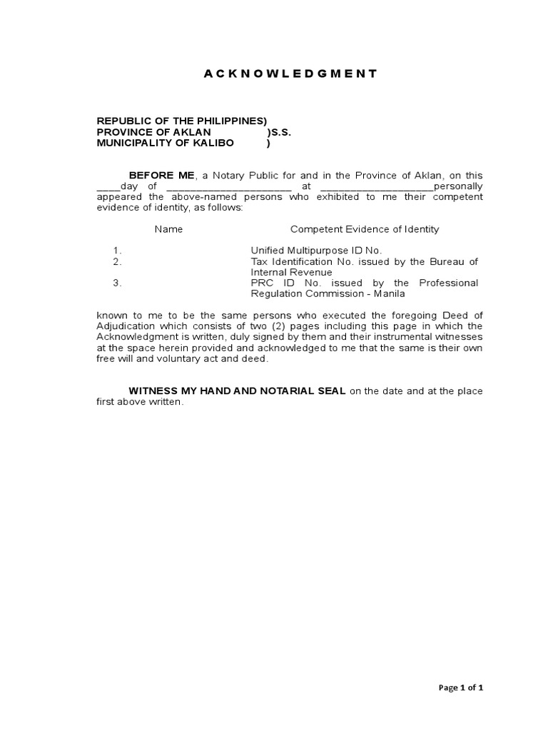 Acknowledgment Template | PDF