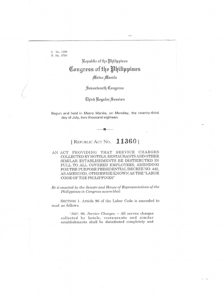 RA 11360 Service Charges | PDF
