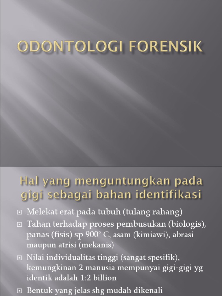Odontologi Forensik | PDF
