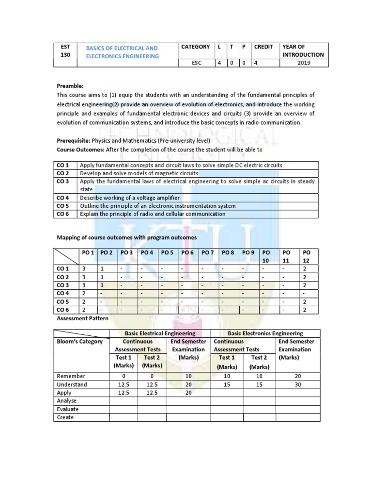 Basics of Electrical and Electronics | PDF | Inductance | Electrical ...