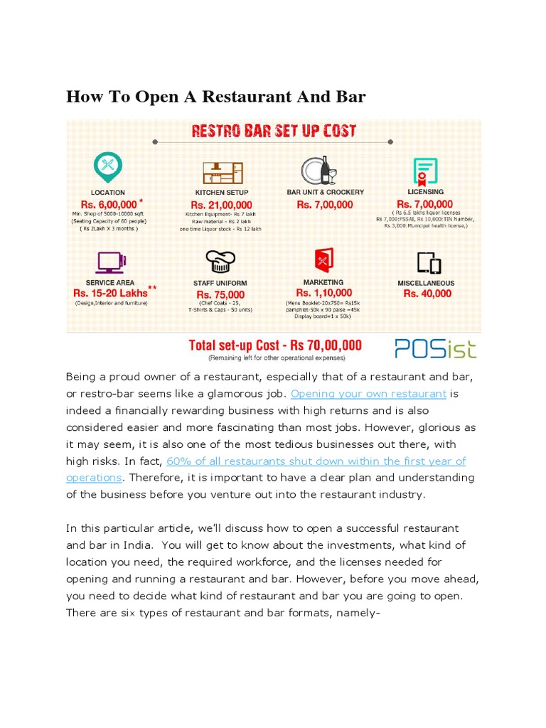 How To Open A Restaurant and Bar | PDF | Bar | Restaurants