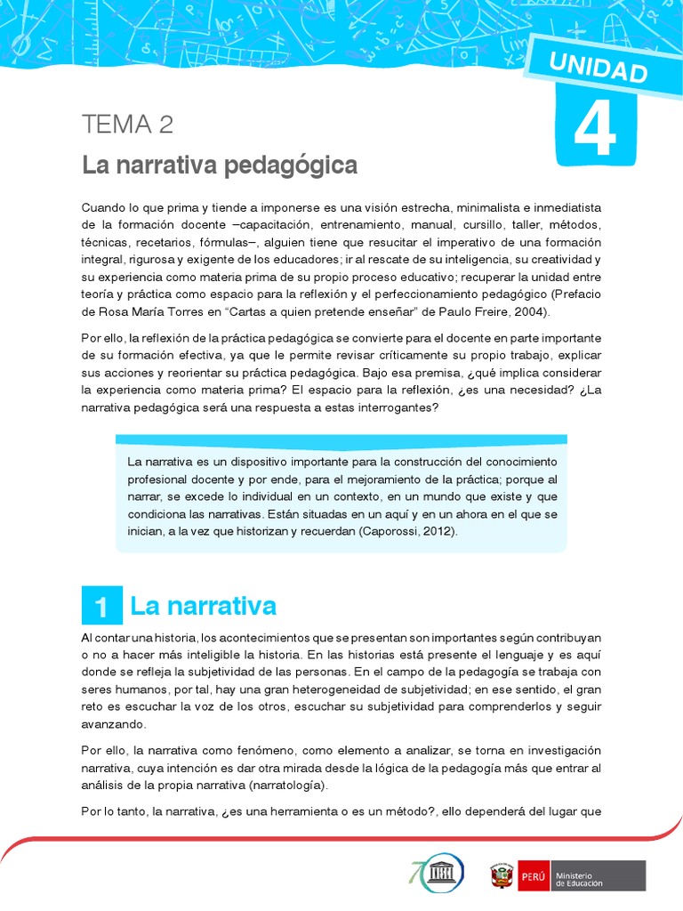 Narrativa Pedagogica | PDF | Narrativa | Aprendizaje