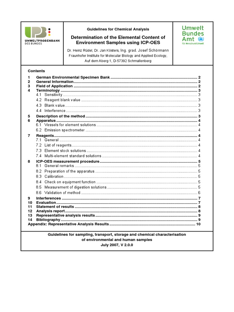 Enviroment Sample Icp-Oes PDF | PDF | Detection Limit | Uncertainty