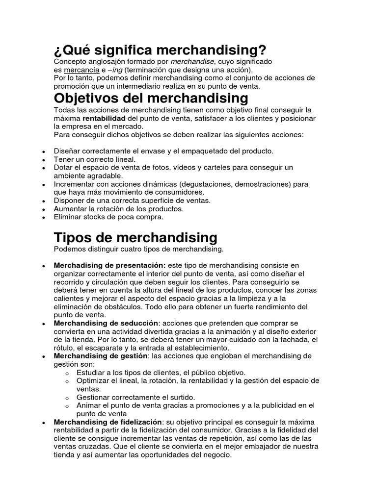 Qué Significa Merchandising | PDF | Comercialización | Marketing