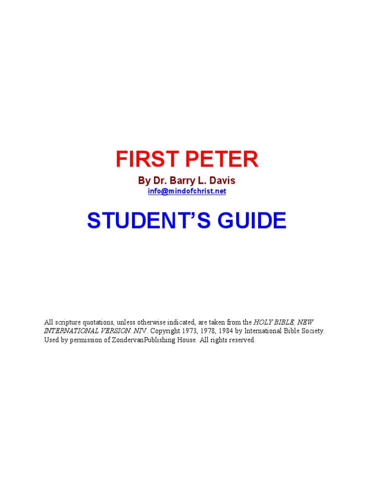 1 Peter Student's Guide | PDF | Saint Peter | Acts Of The Apostles