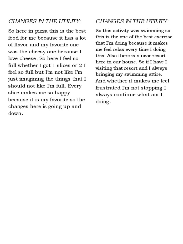 Changes in The Utility: Changes in The Utility | PDF