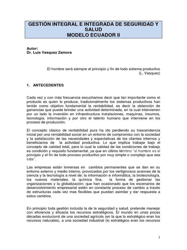 SSO Modelo Ecuador | PDF | Negocios | Finanzas y dinero