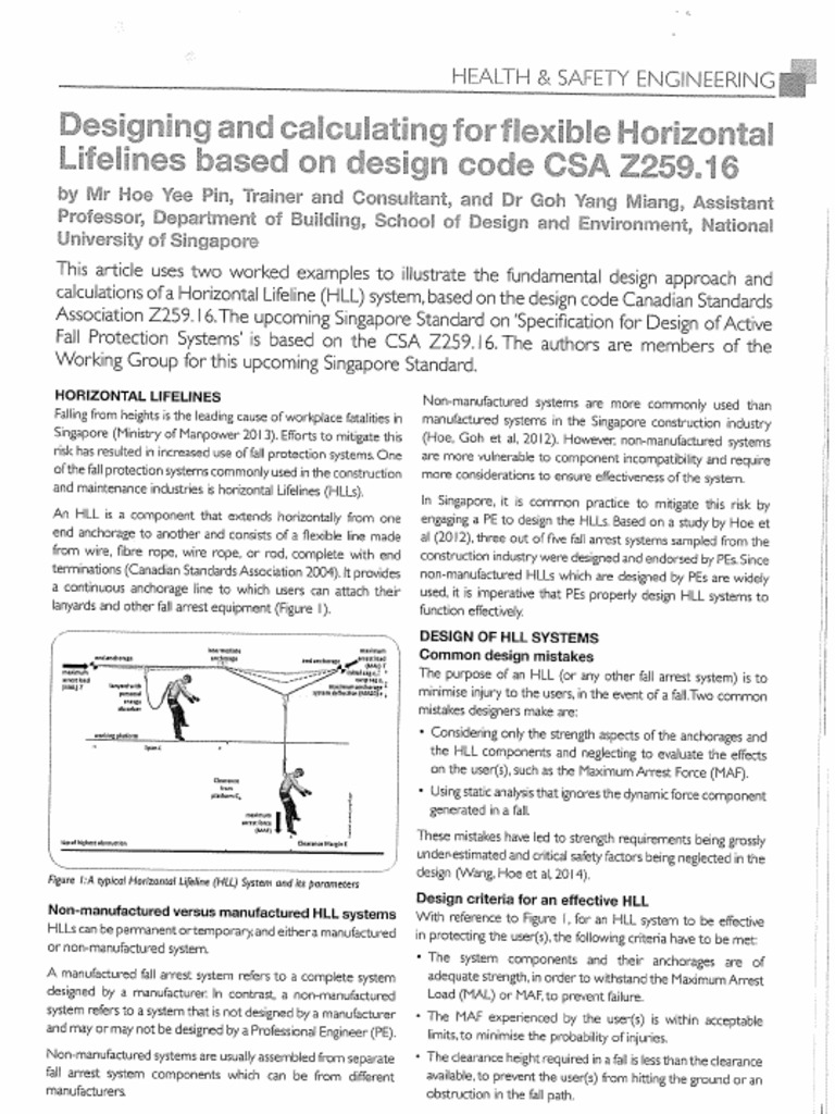 Designing and Calculating For Flexible Horizontal Lifelines | PDF