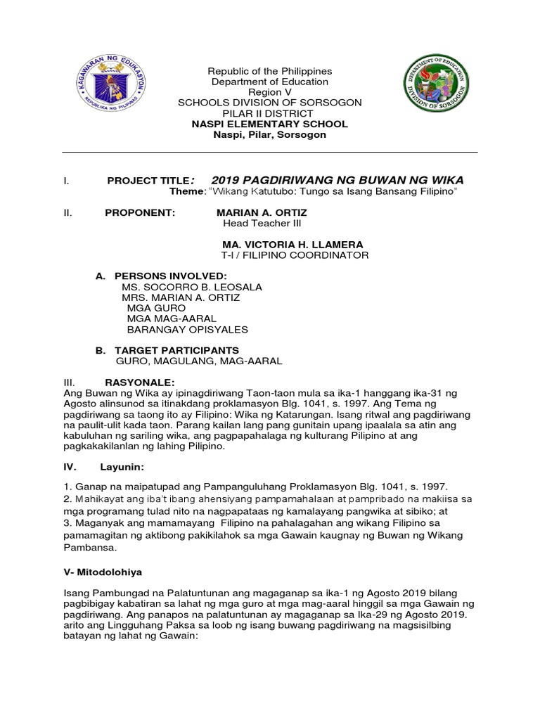 Filipino Proposal | PDF