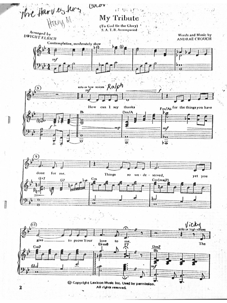 My Tribute Pdf