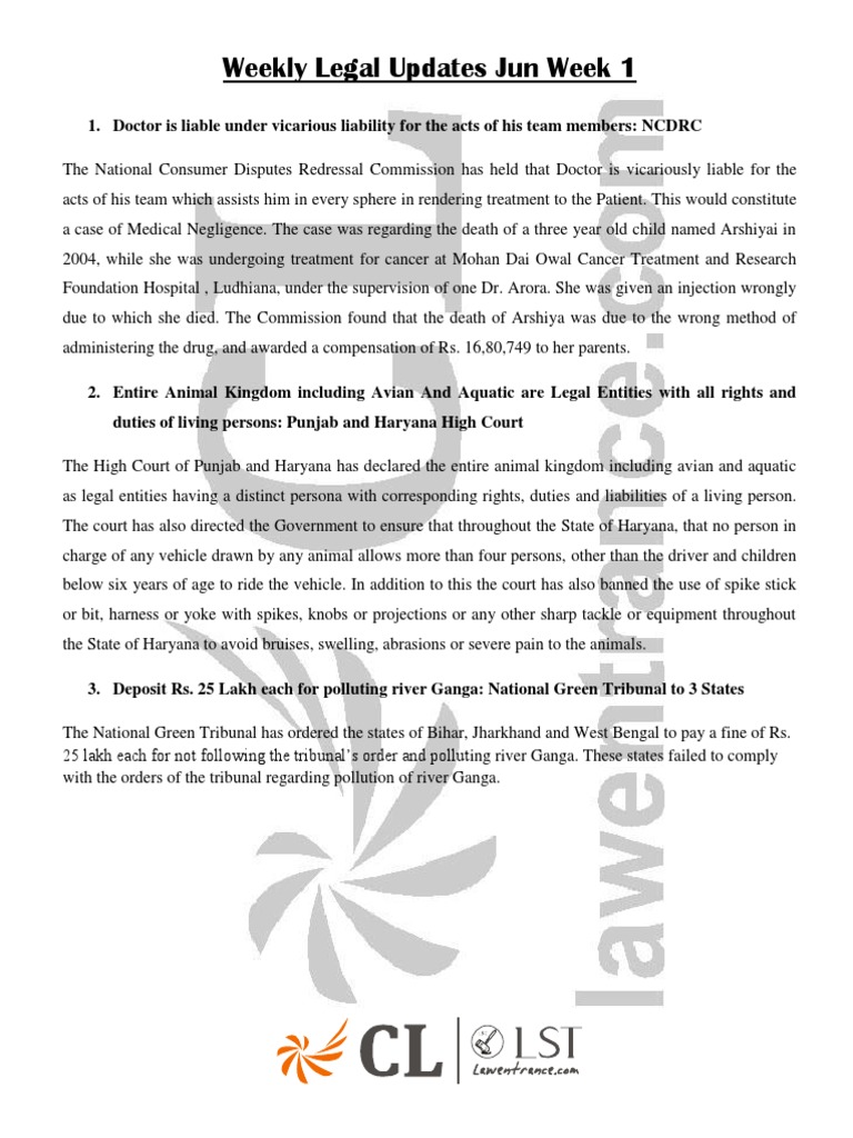 Weekly Legal Updates Jun Week 1 | PDF | Law | Self-Improvement