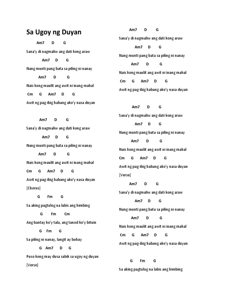 Sa Ugoy NG Duyan | PDF