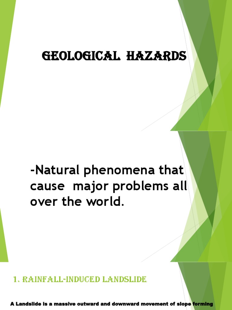 Warning Signs of Impending Geological Hazards: Identification of ...