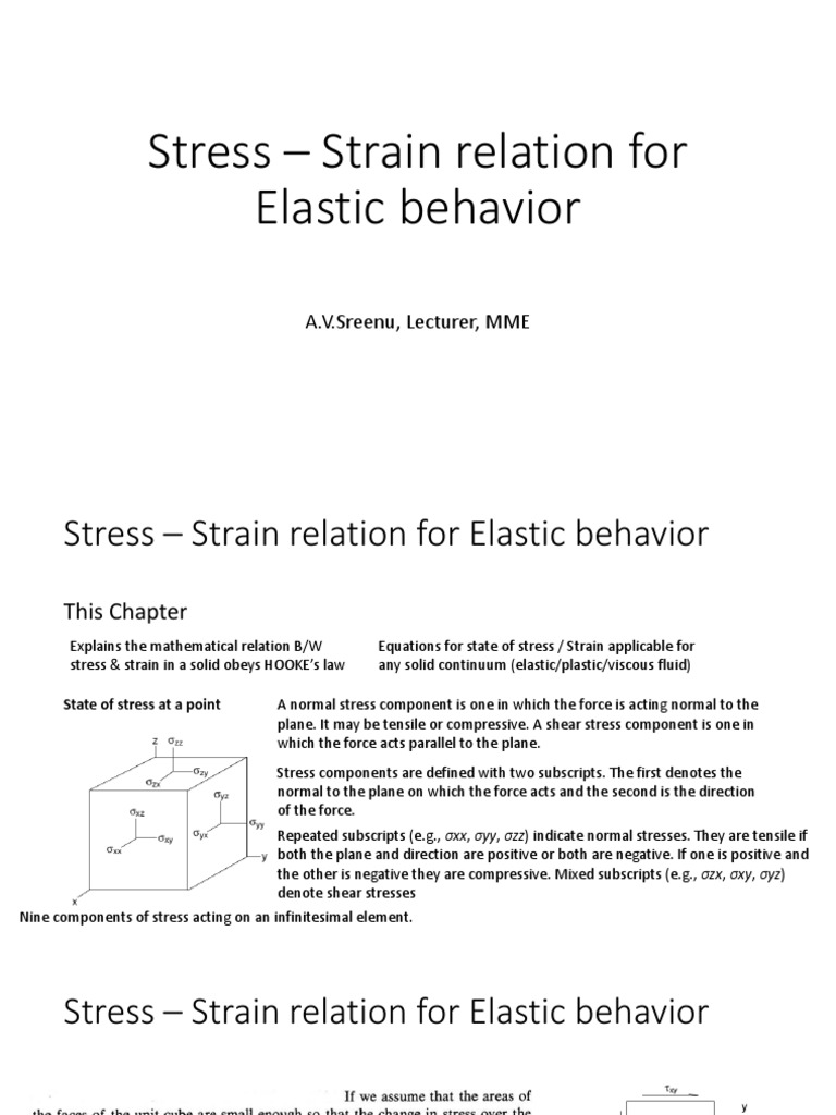 Elastic Stress-Strain Analysis | PDF | Stress (Mechanics) | Deformation ...