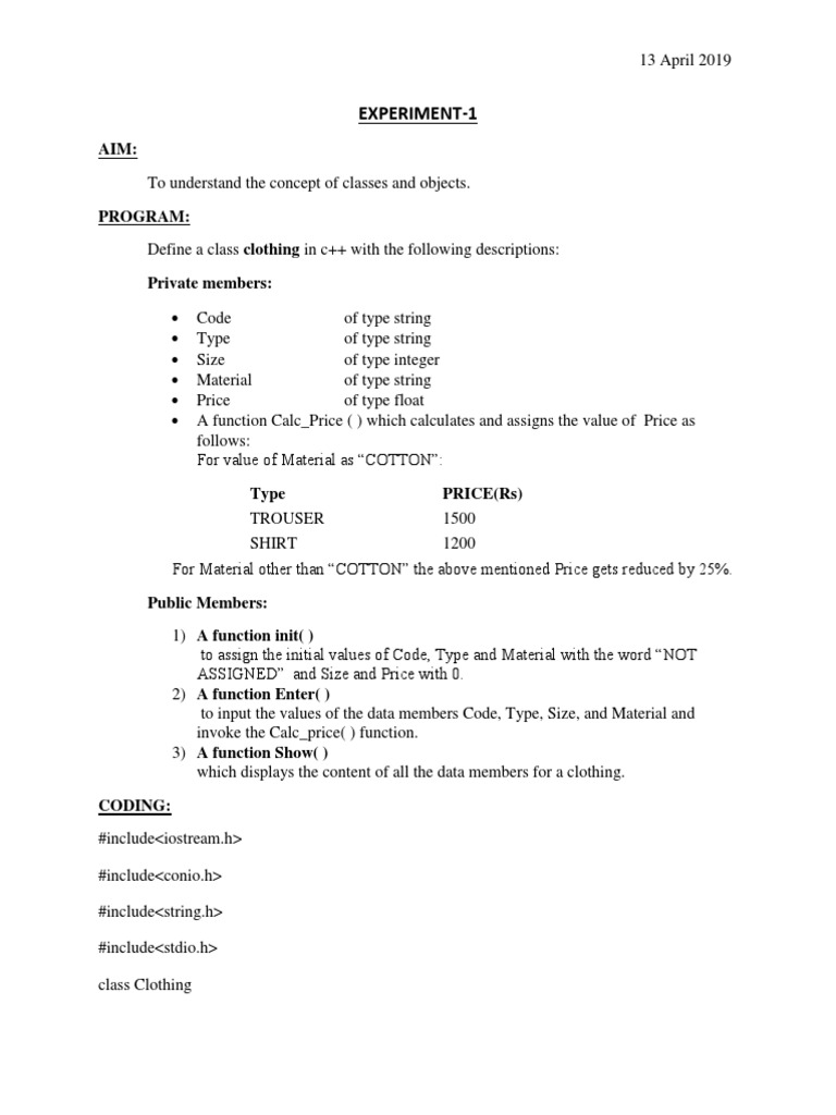 Experiment 1 | PDF | Integer (Computer Science) | Subroutine