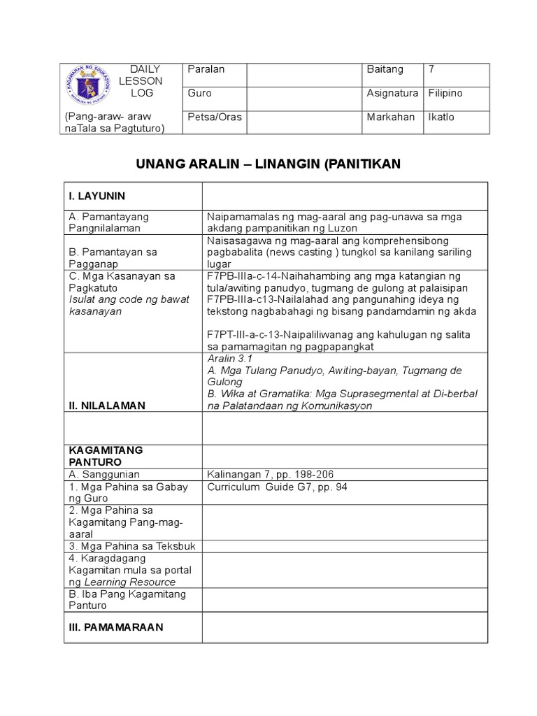 3.1 B Linangin Panitikan | PDF