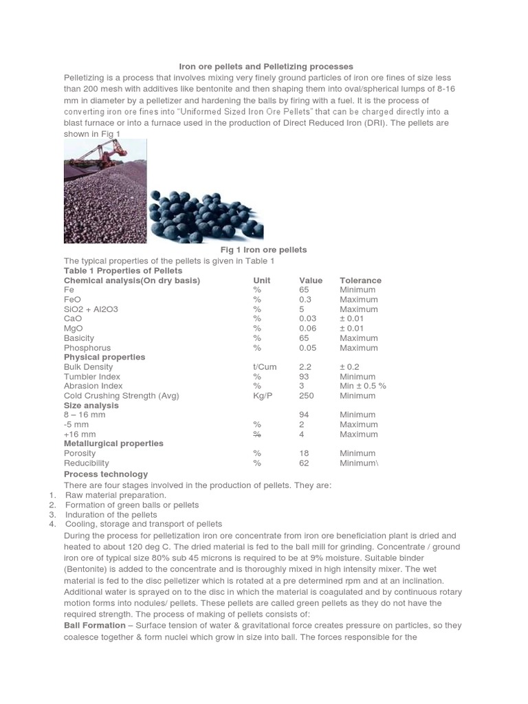 Iron Ore Pelletizing Process Guide | PDF | Iron Ore | Iron