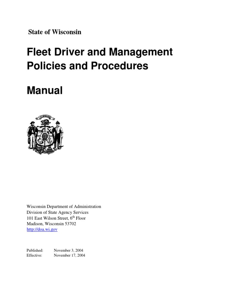 Fleet Driver and Management Policies and Procedures Manual PDF | PDF ...