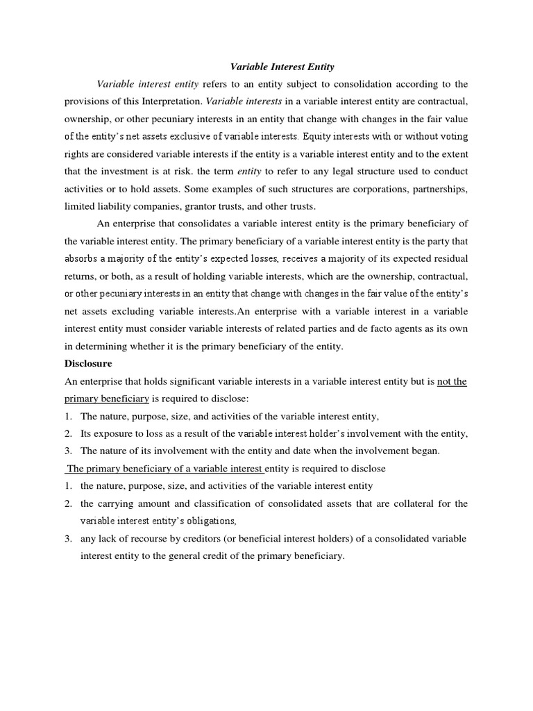 Variable Interest Entity | PDF