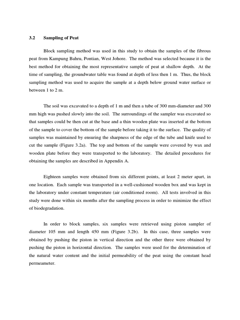 Sampling Peat Pdf Soil Groundwater