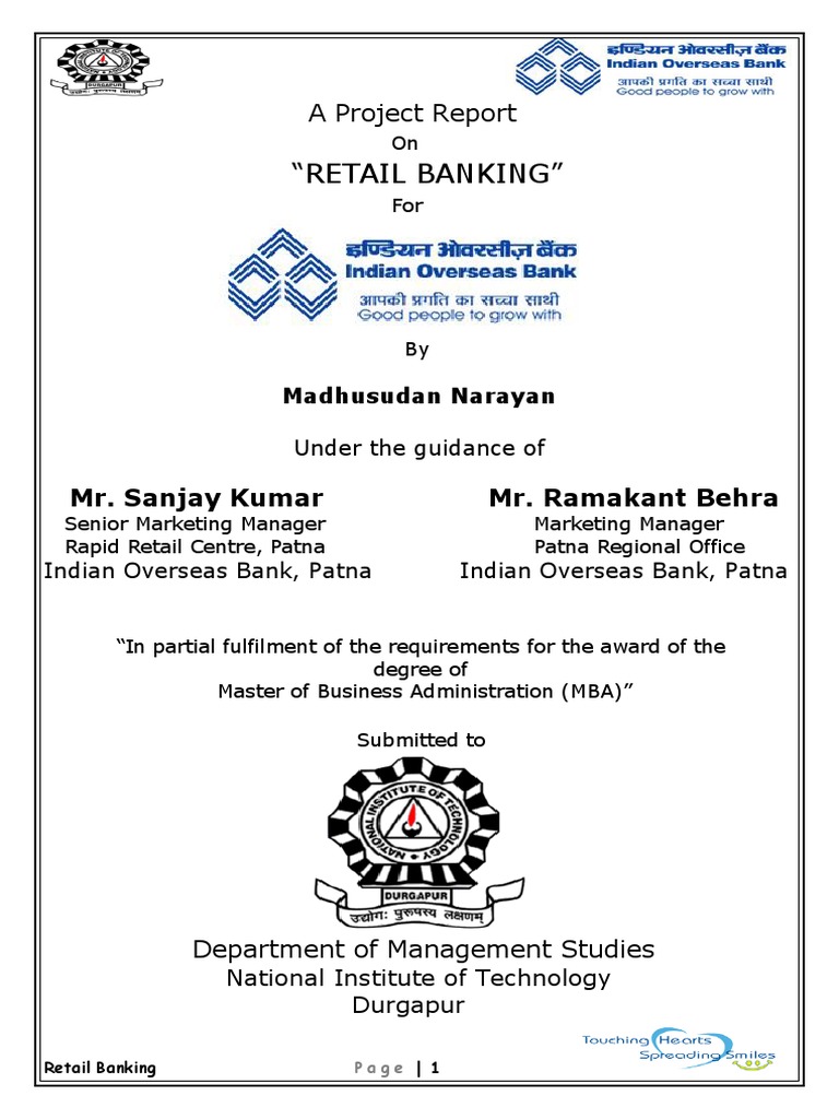 "Retail Banking": A Project Report | PDF | Banks | Retail