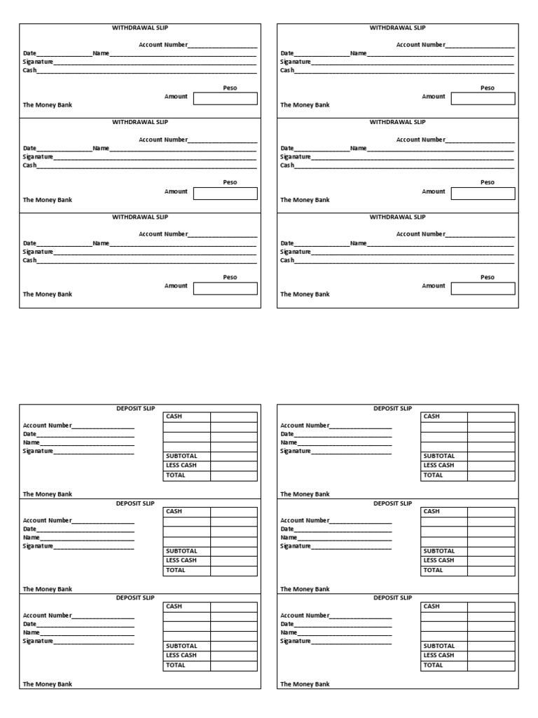 Withdrawal Slip | PDF | Banks | Currency