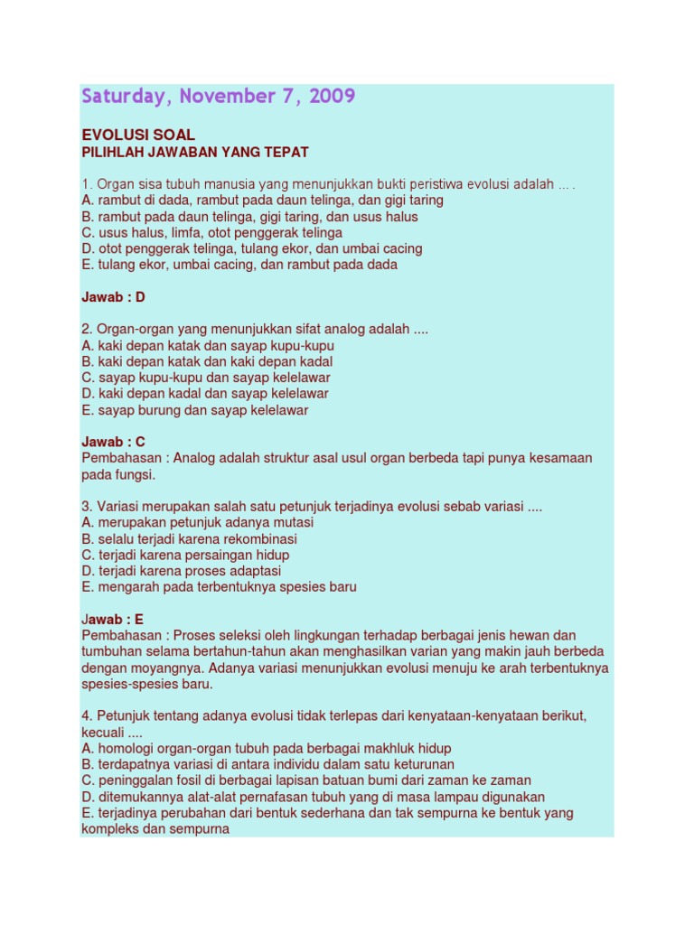 Latihan Uas Bio | PDF