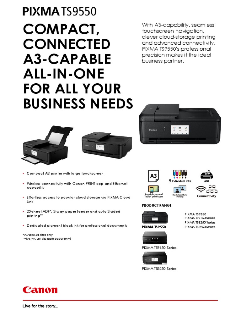 Canon PIXMA TS9550 Brochure | PDF | Image Scanner | Microsoft Windows