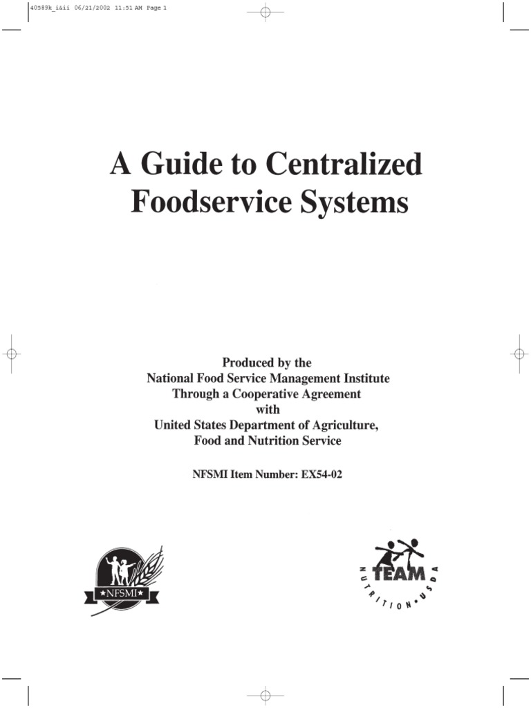 A Guide To Centralized Food Service Systems | PDF | Foodservice | Foods