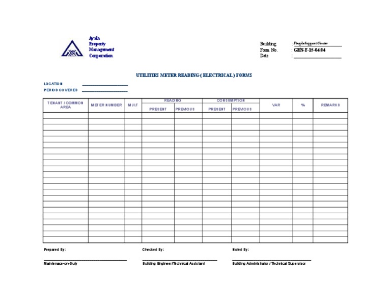 GEN-F-15-04.04 Utilities Meter Reading Electrical | PDF