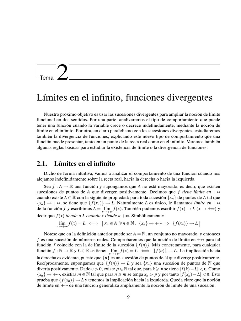 Divergencia de Límites | PDF | Límite (Matemáticas) | infinito