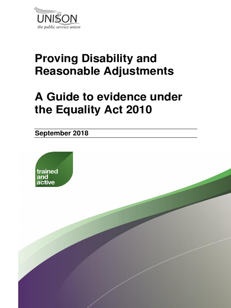 Proving Disability and Reasonable Adjustments Oct2018 | PDF ...