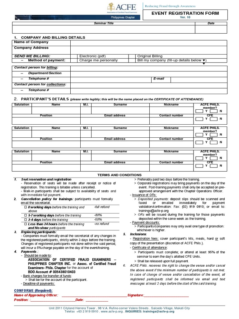 Event Registration Form | PDF | Service Industries | Government