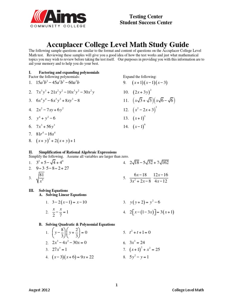 College Algebra Review | PDF | Logarithm | Exponential Function