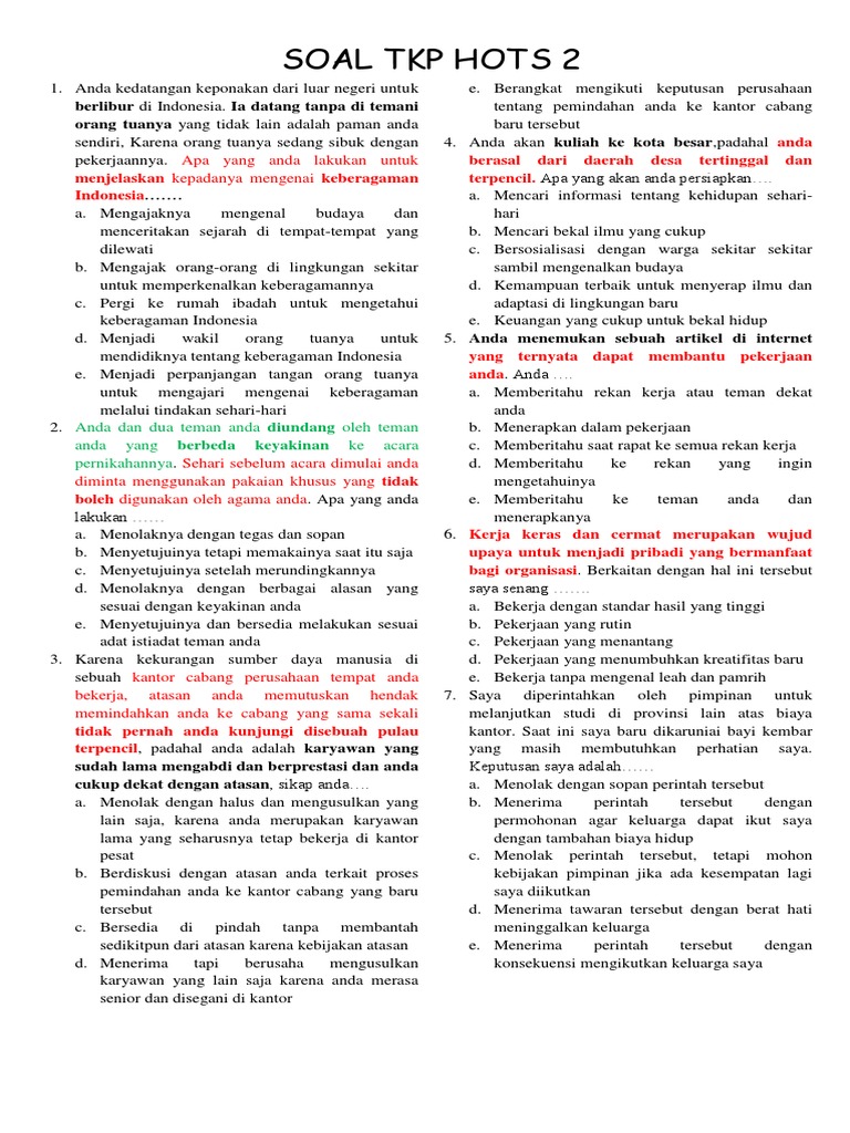 2.soal TKP Hots | PDF