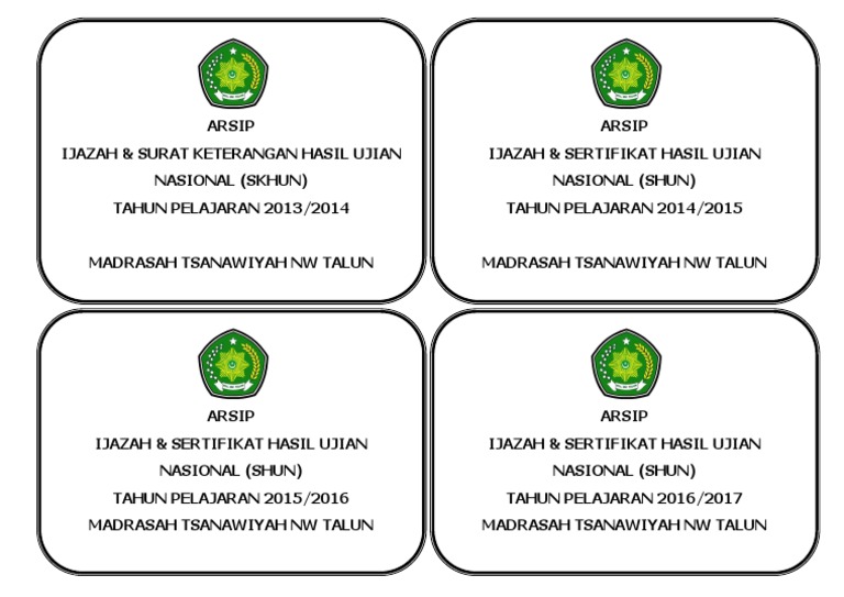 Label Map Arsip Ijazah | PDF