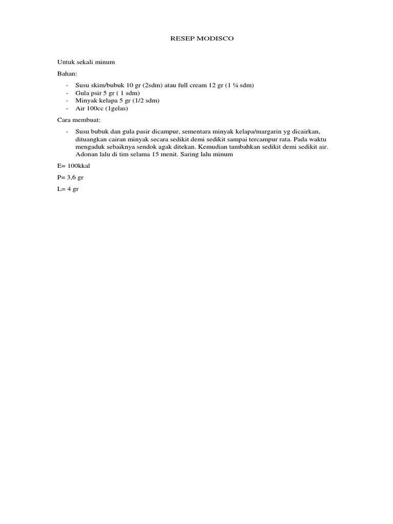 Resep Modisco | PDF