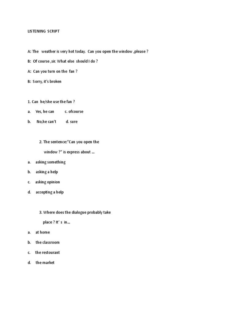 Listening Script | PDF