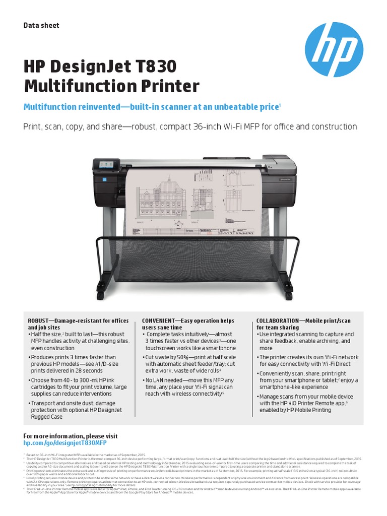 HP Designjet T830 MFP | PDF | Ios | Media Technology