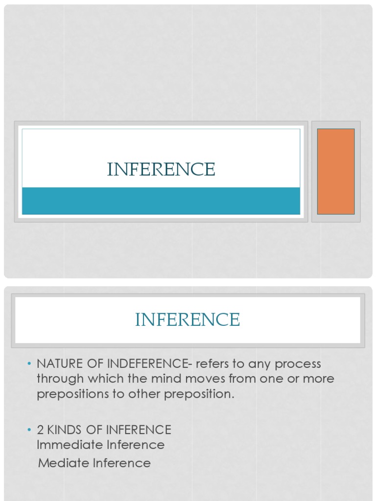 INFERENCE | PDF | Proposition | Inference