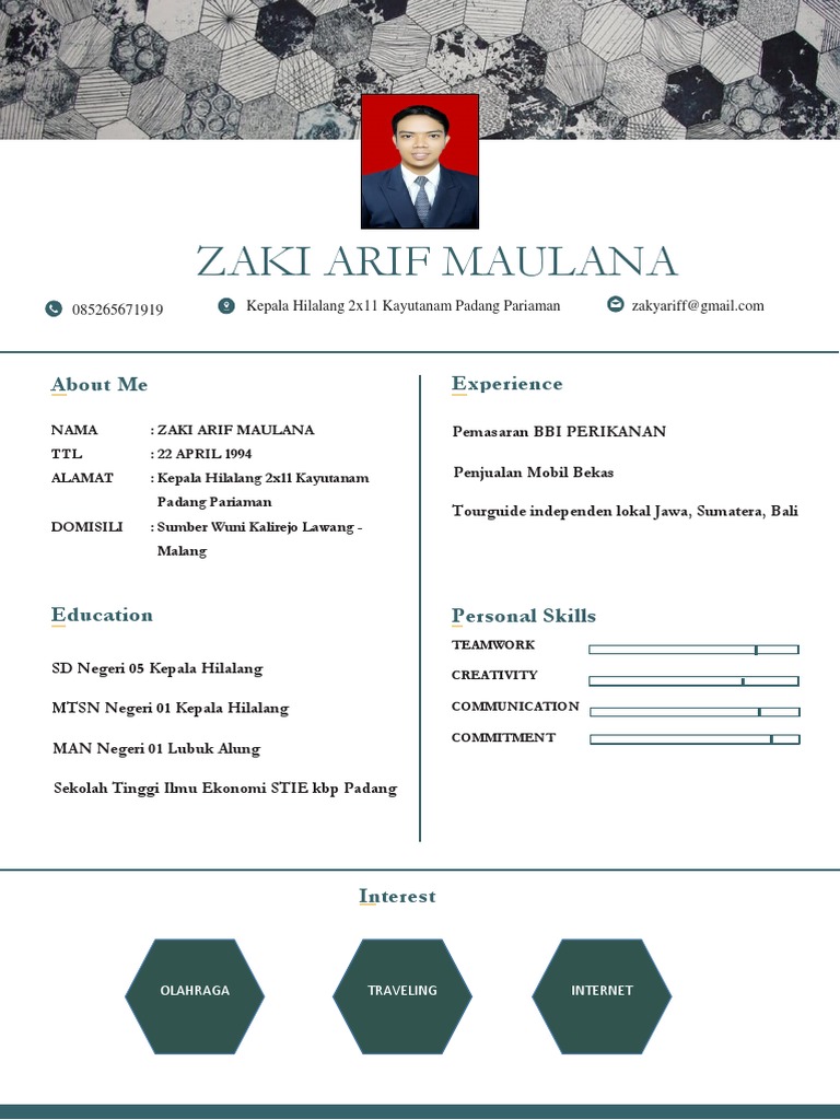 Zaki Arif Maulana: About Me Experience e | PDF