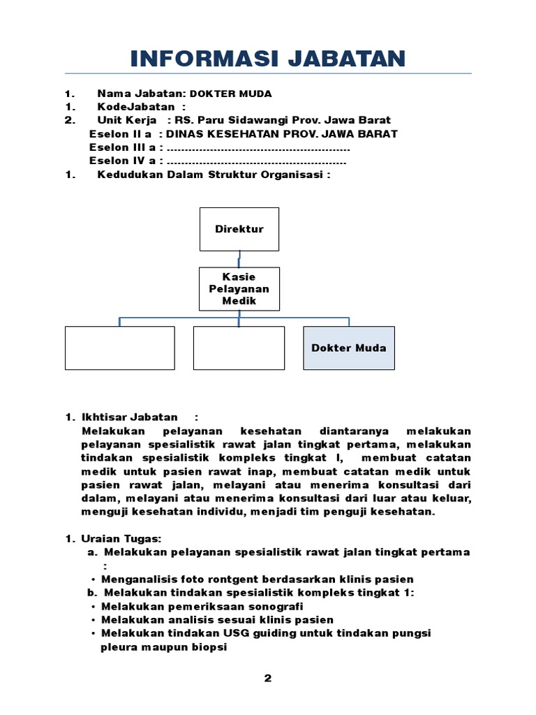 FORMAT Anjab-Dr Muda Spesialis | PDF