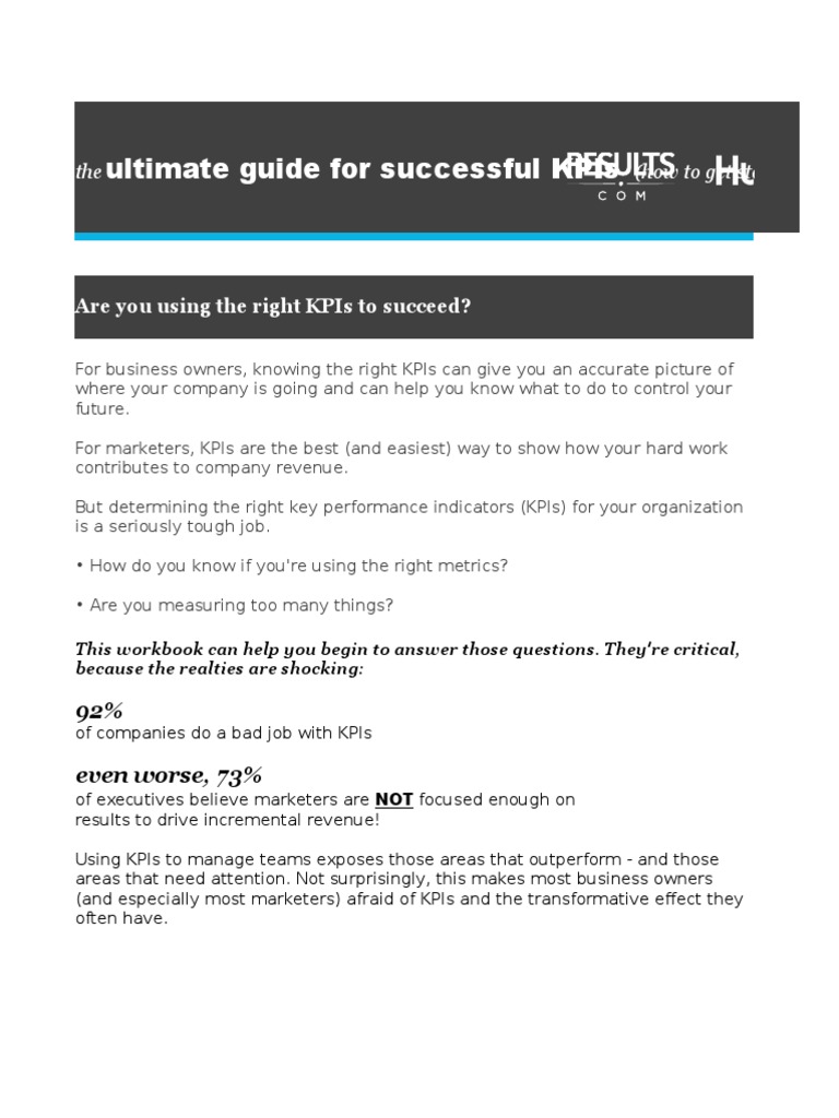 The Essential KPI Tracking Spreadsheet-1 | PDF | Performance Indicator ...
