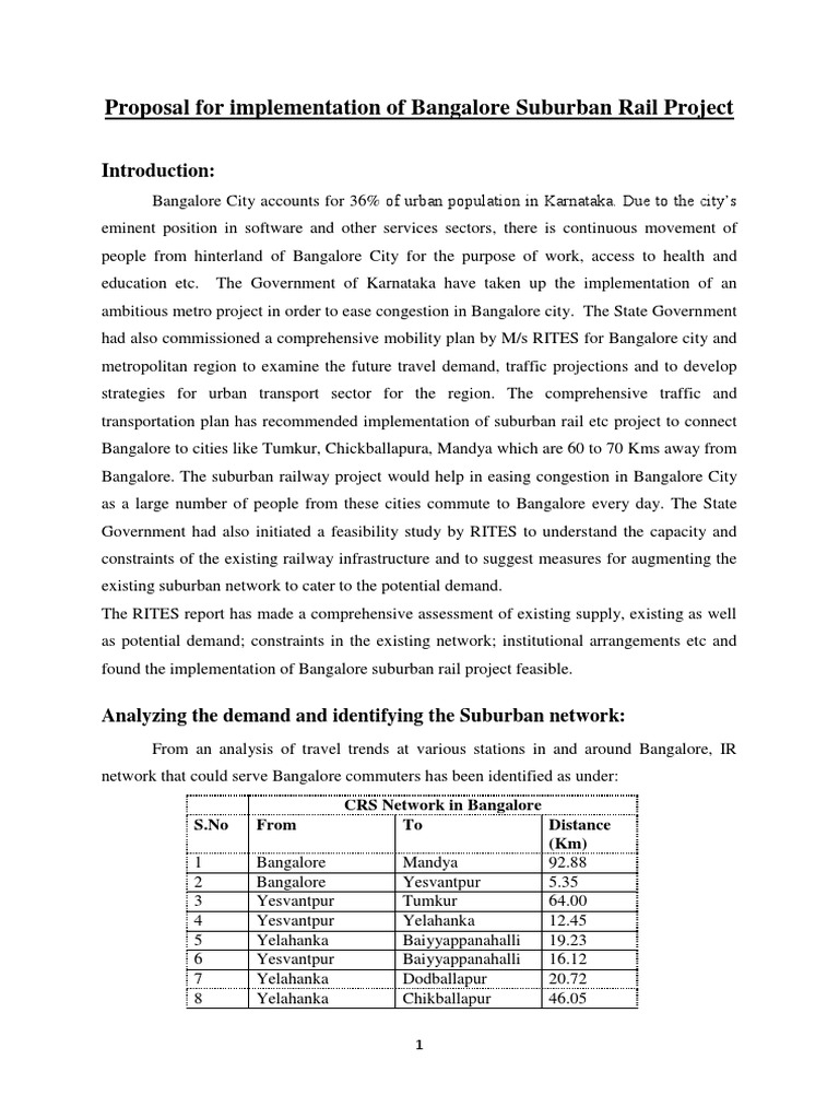 Sub Urban Rail System Proposal | PDF | Train Station | Rail Transport