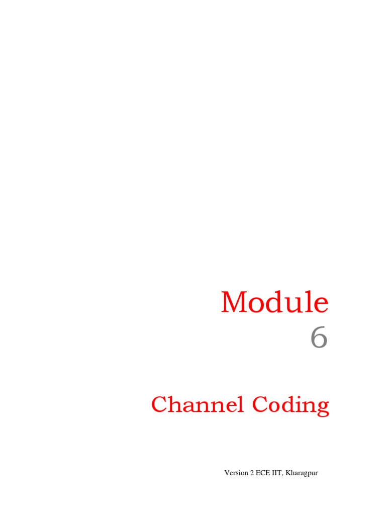 Channel Coding: Version 2 ECE IIT, Kharagpur | PDF | Modulation | Data Transmission