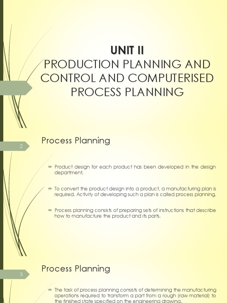 Production Planning and Control and Computerised Process Planning | PDF ...
