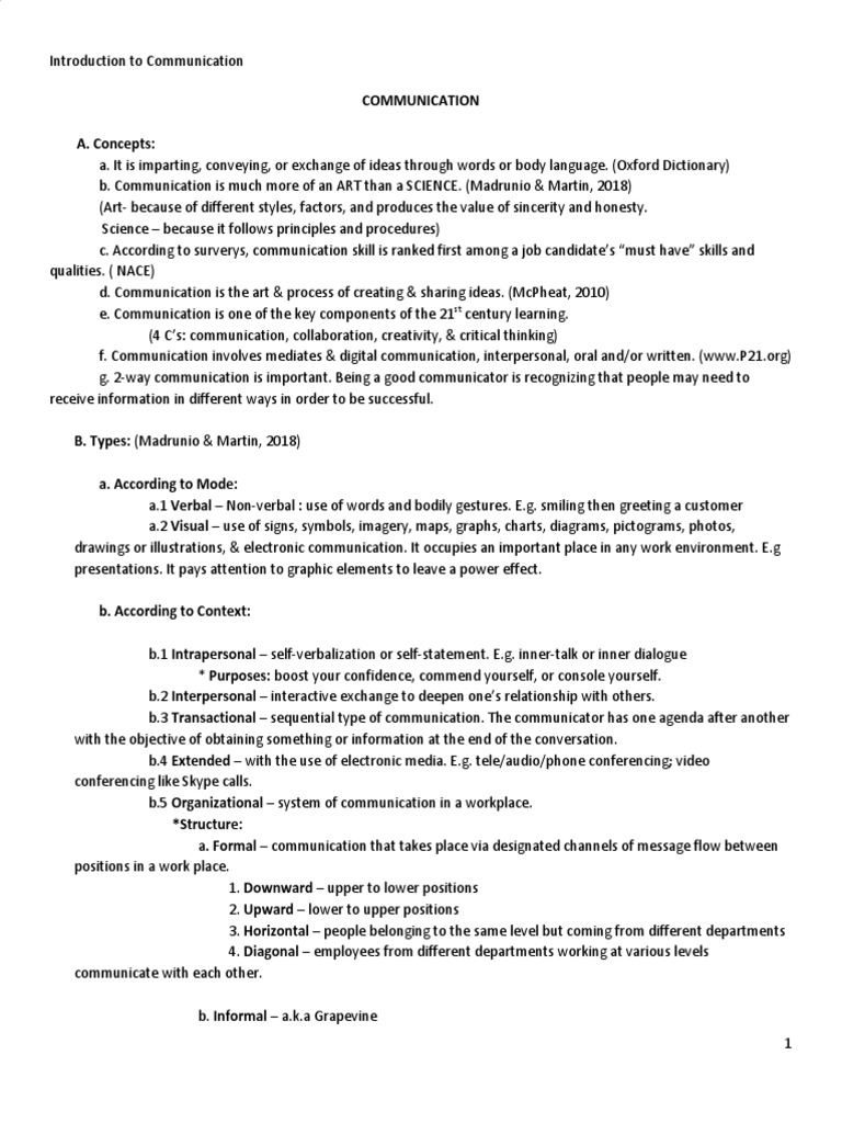 Introduction To Communication | PDF | Nonverbal Communication ...