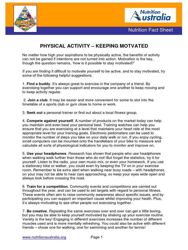 Physical Activity - Motivation | PDF | Walking | Physical Fitness