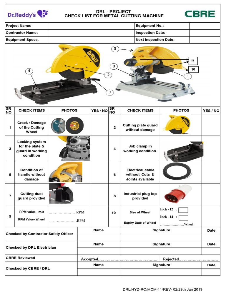 DRL - Project Check List For Metal Cutting Machine: .RPM .RPM | PDF ...
